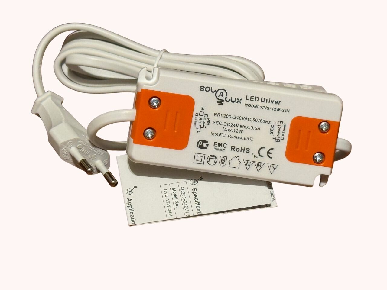 Светодиодный блок питания (Corner - S / Linero) CVS-12W-24V SOLALUX