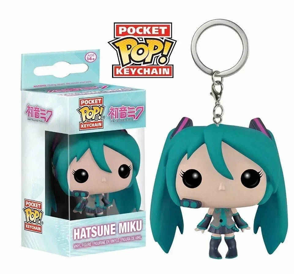 FUNKO POP Аниме Хацунэ Мику Брелок Карманный Поп Брелок Игрушка Фигурки Брелок Виниловая Фигурка Куклы Игрушки для Детей
