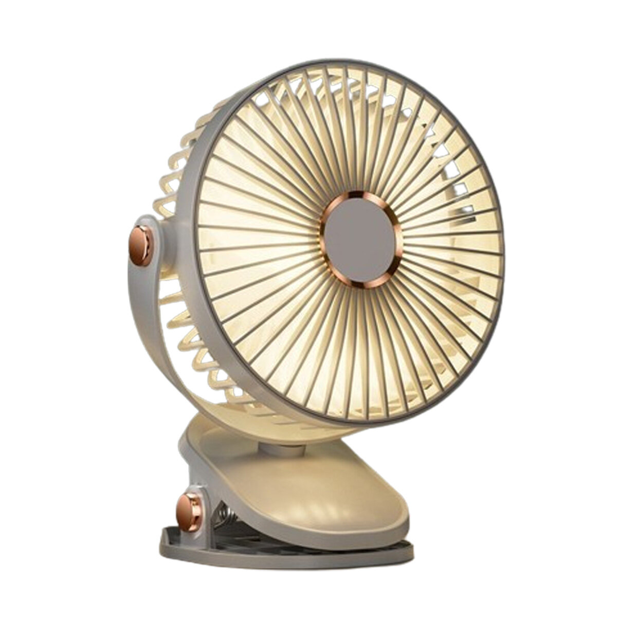 Перезаряжаемый вентилятор-кондиционер с пристегивающимся креплением, вращающийся на 360°, портативный вентилятор со светодиодной подсветкой для офиса и спальни