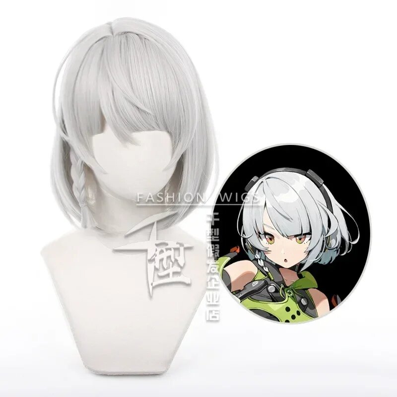 Игра Zenless Zone Zero Anby Demara Косплей Парик ZZZ Anby Косплей Реквизит Гарнитура Хэллоуин Карнавал Вечеринка Ролевая Игра Белые Волосы Женщины