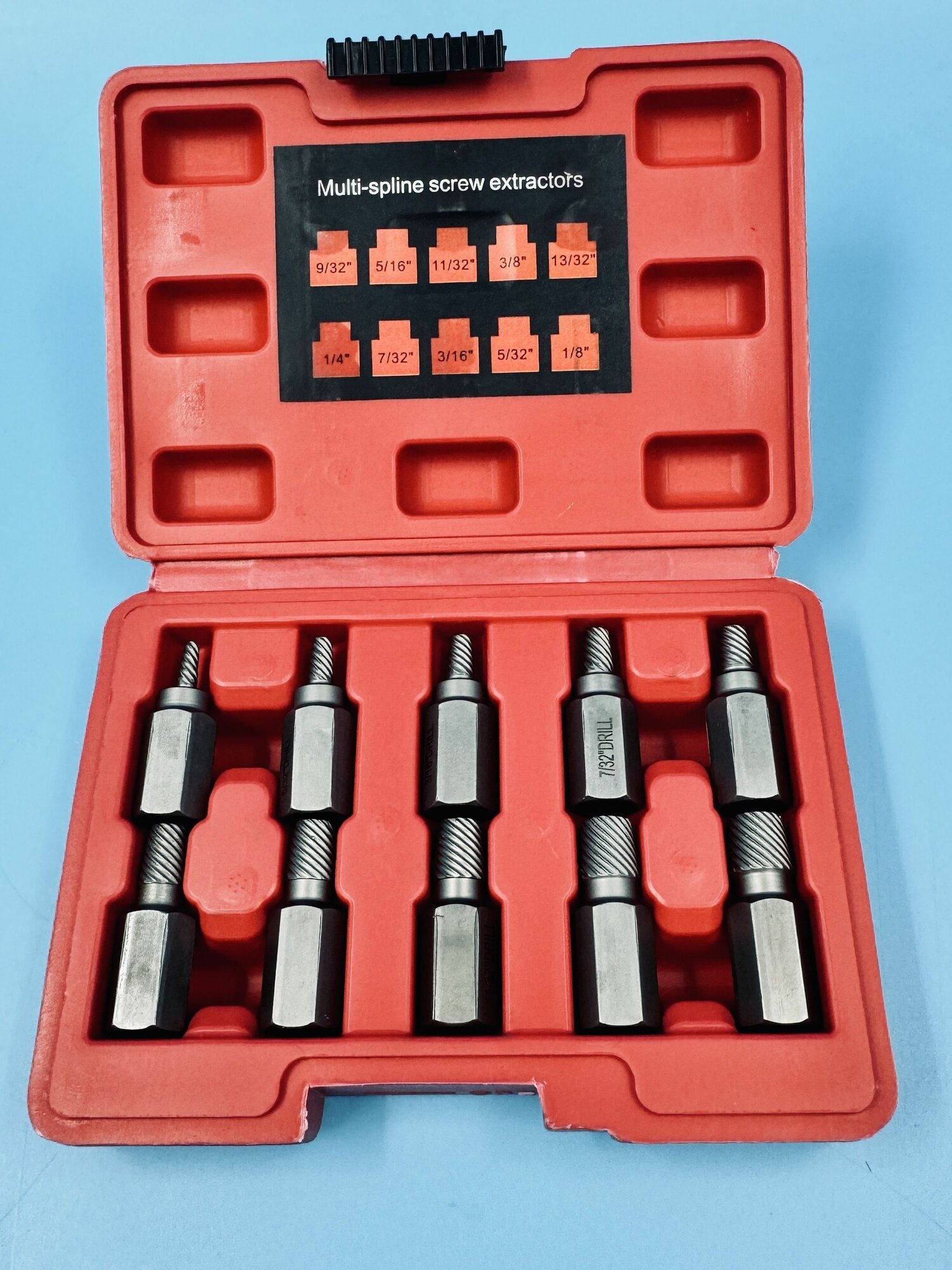 Набор экстракторов для поврежденного крепежа 10 предметов (3-10мм)