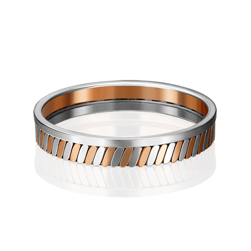 Кольцо, комбинированное золото, 585 проба