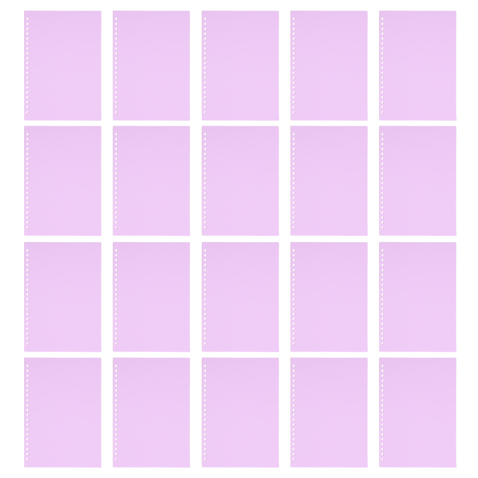 Обложка для переплёта с 20 листами, формат А5, 20 отверстий, гибкий полипропиленовый пластик, презентационный переплётный чехол Taro Purple