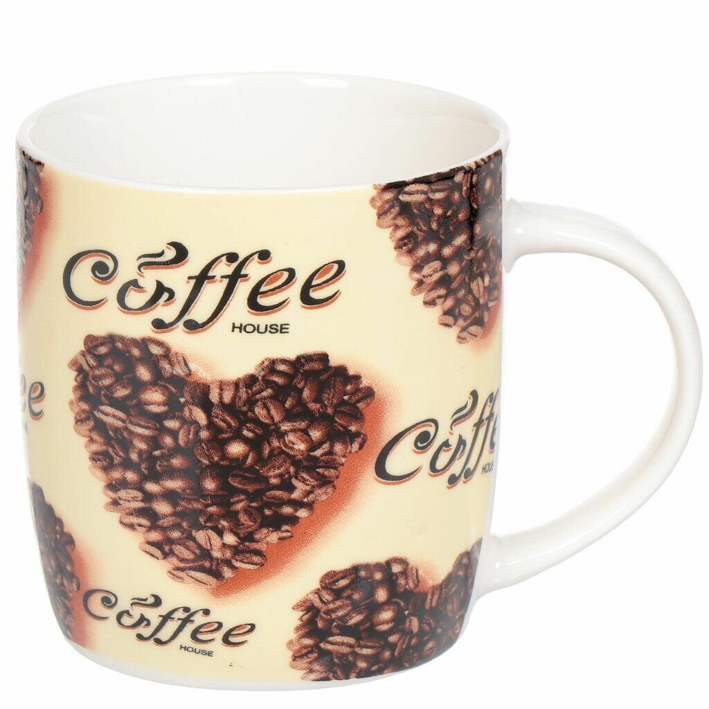 Кружка керамическая 350 мл Я люблю кофе 2, стильная чашка для чая и горячих напитков, подарок коллеге, декор для кухни