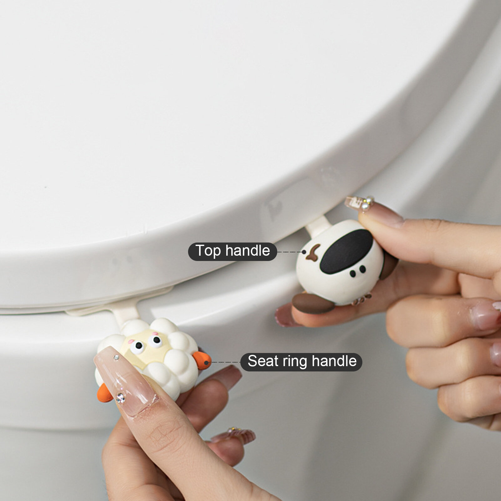 2 шт. Креативные ручки-подъемники для сиденья унитаза с забавным дизайном - гигиеничный аксессуар для ванной