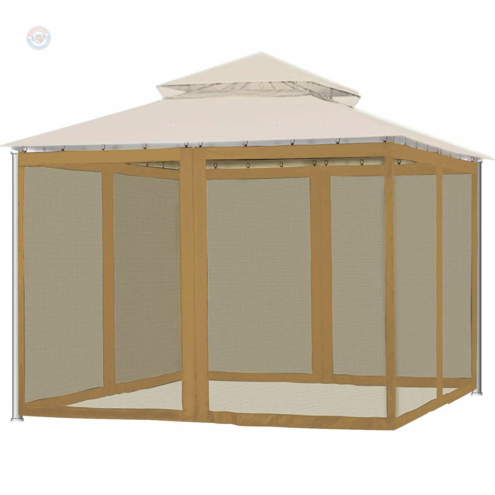 Москитная сетка для палатки и беседки с двусторонними молниями, защита от комаров, прочный полиэстер, размеры 300x300x220 см и 300x360x220 см