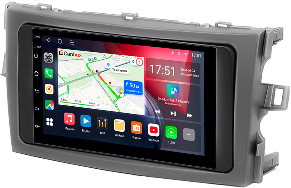 Штатная магнитола Toyota Verso 2009-2018 (темно-серая) Canbox L-Line 4476-RP-11-775-458 Android 10 (4G-SIM, 3/32, TS18, DSP, QLed)