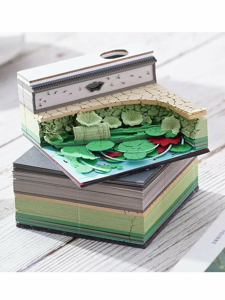 Блокнот-диорама, бумага для заметок, 120 листов, отверстие для ручки