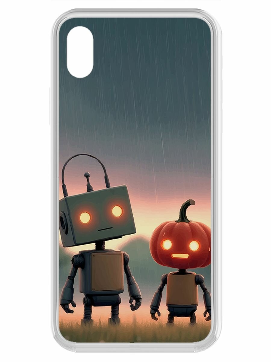 Чехол-накладка Krutoff Clear Case Кенты для iPhone XR, с рисунком, силикон