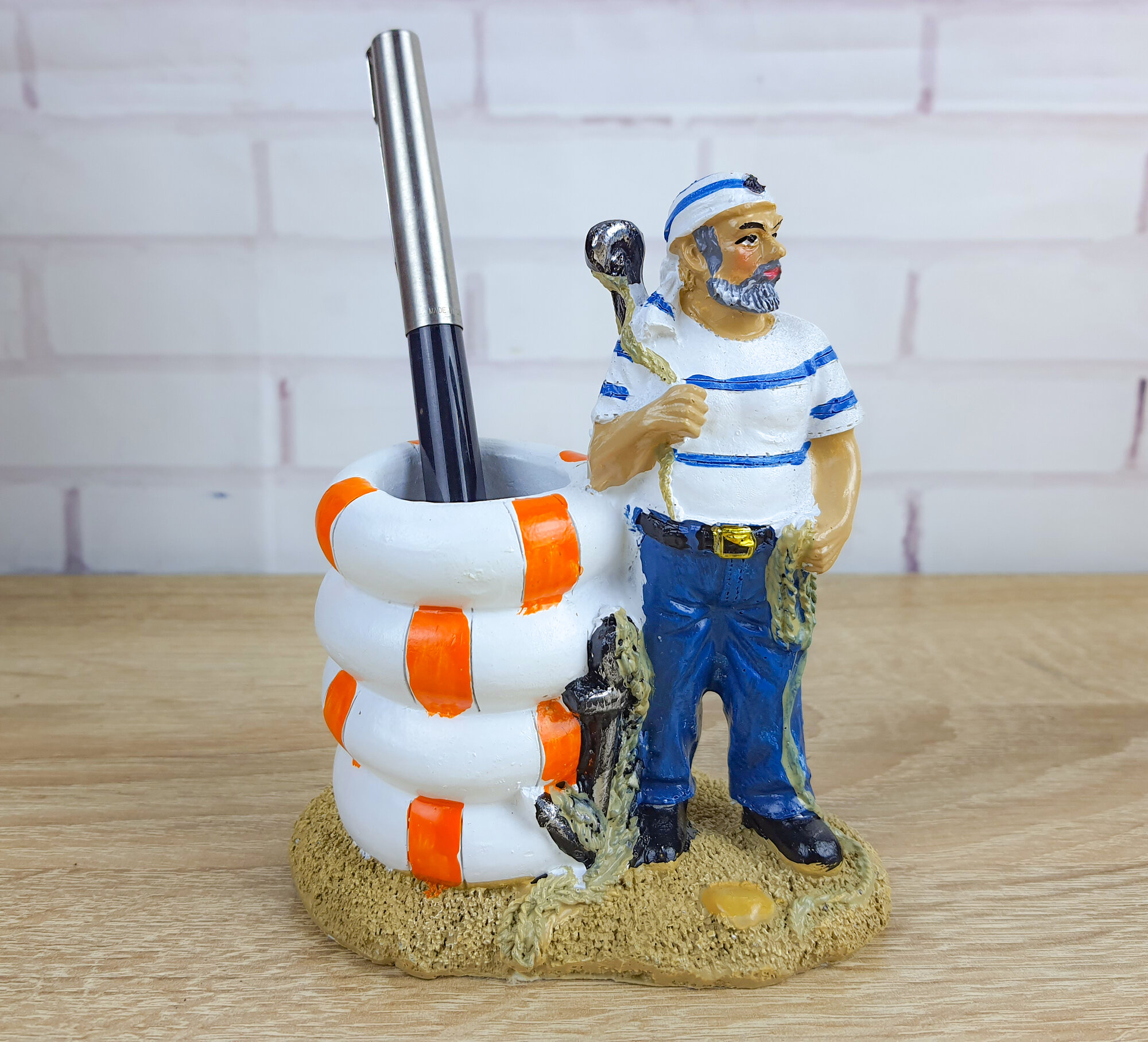 Карандашница Моряк с кругами 13х5х9 см.