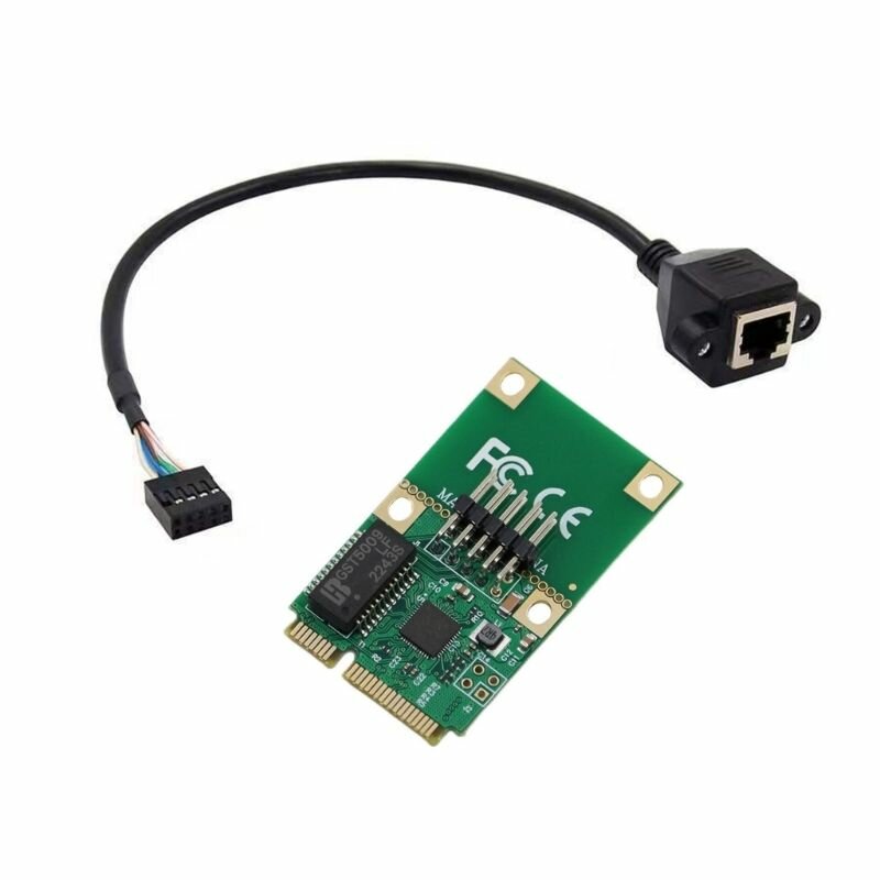 Беспроводной модем, Настольная проводная сетевая карта MINI PCI E Gigabit, изогнутая игла, 1 комплект