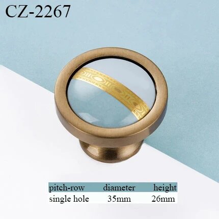 Синяя керамическая ручка для шкафа CZ-2267, A2-knob