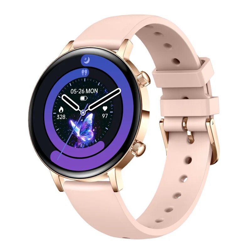 Fashion Women MK96 Smart Watch AMOLED 3D Menu BT Calling AI Voice Wristwatch Health Monitoring Lady Sports Fitness Smartwatch