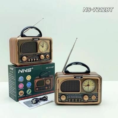 Радиоприемник NS-7212 "дерево" с часами