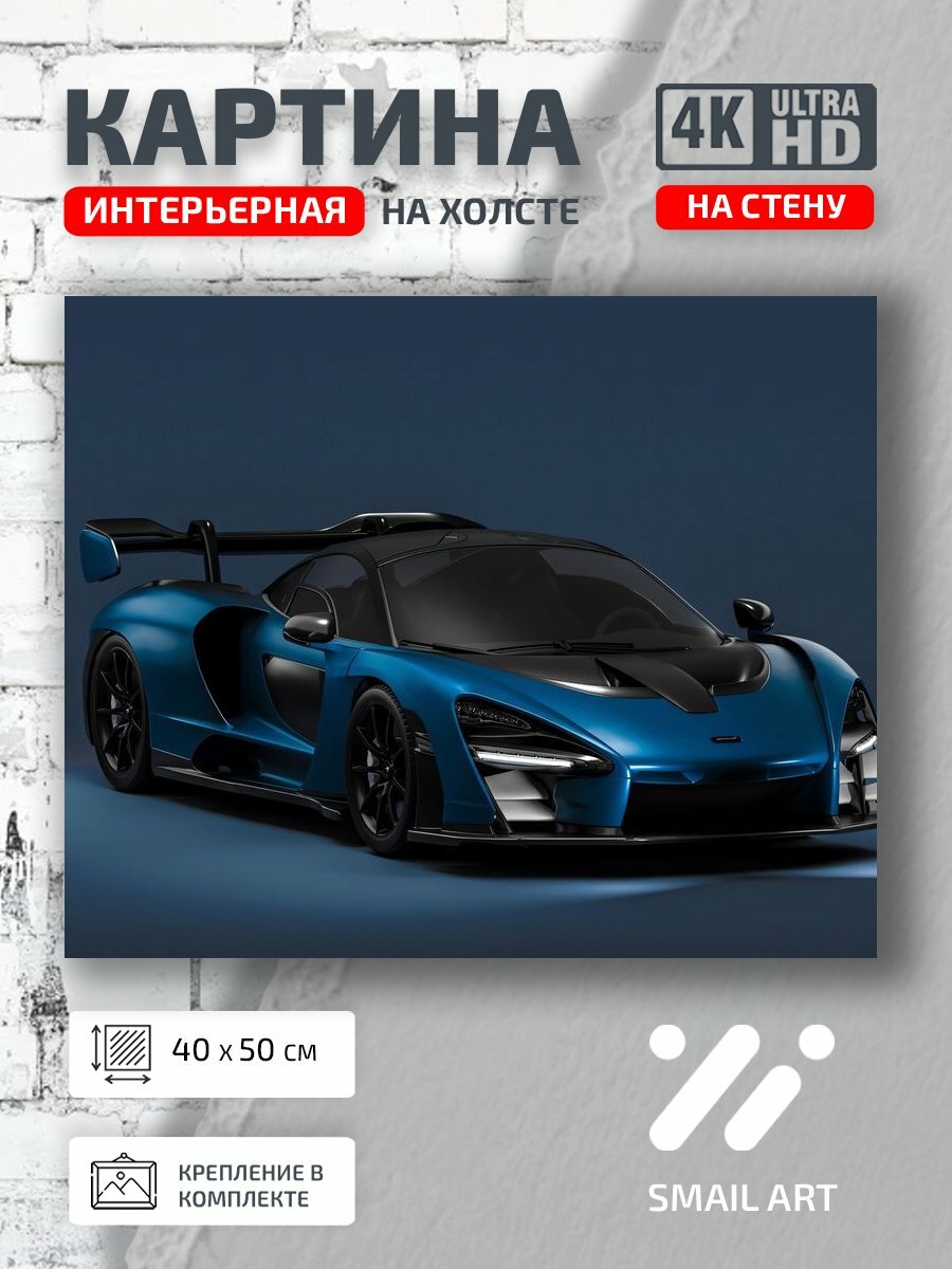 Картина на холсте интерьерная 40 на 50 на стену Спойлер senna для киномана авто дизайн
