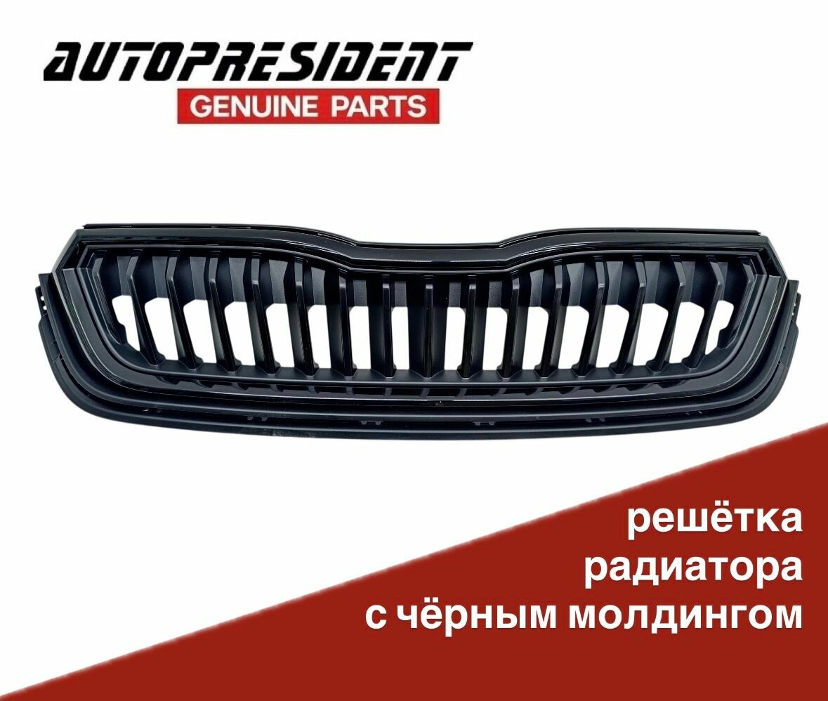 Решетка радиатора с черным молдингом для Skoda Rapid 2 2020-2024
