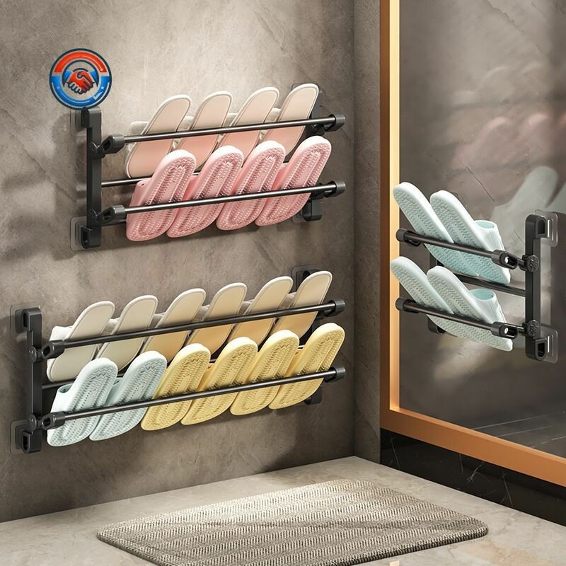 Складная этажерка для обуви за дверь, нержавеющая сталь, компактная напольная полка-органайзер, экономия места в прихожей, легкая установка без сверления