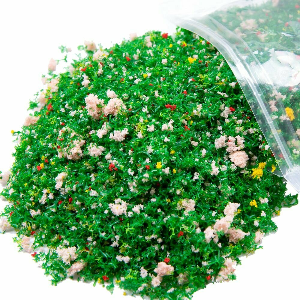 Многослойная флок трава 30 г для диорам и железнодорожных макетов, миниатюрная зелёная ландшафтная трава для моделизма и декоративных пейзажей