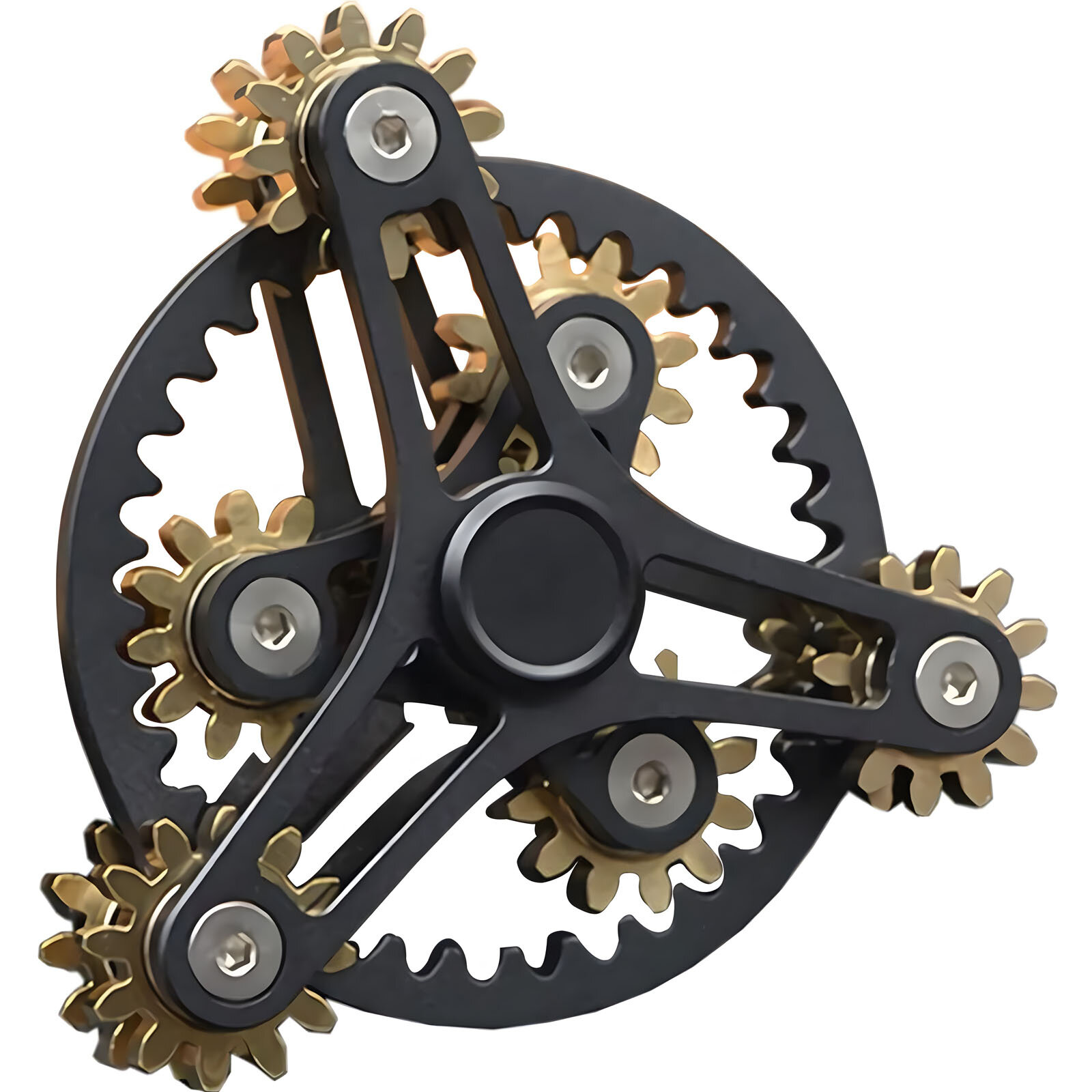 Чистая латунь Непоседа Spinner Gears Link Fidget Gyro Игрушка Металл