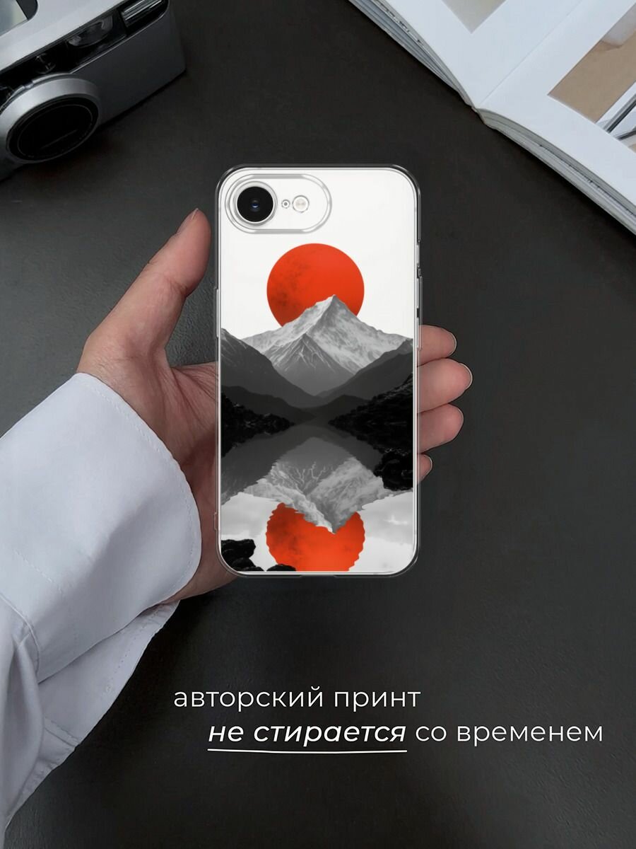 Чехол на Apple iPhone 16e/17e / Айфон 16е/17e с принтом Белая гора 2, прозрачный — фото 1