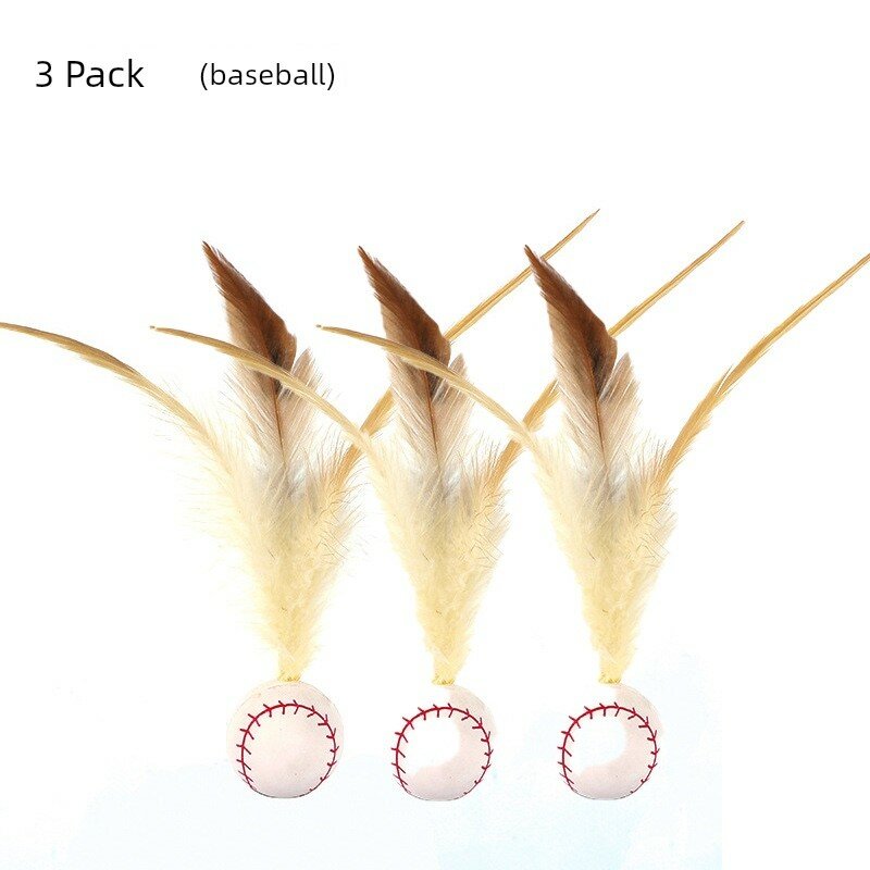 Игрушка для кошек: мячик с перьями, палочка-дразнилка, инструмент для самостоятельных игр, устойчивый к царапинам и