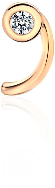 Пирсинг, красное золото, 585 проба, фианит