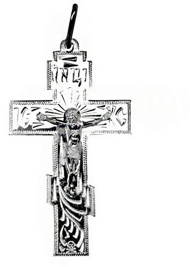 Крестик, серебро, 925 проба, родирование