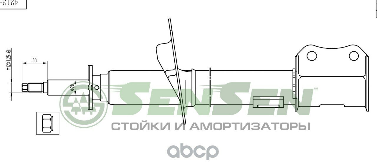Амортизатор подвески (задний) — точная замена штатной детали, применяется на Chevrolet lacetti j200. Sensen арт. 42130237