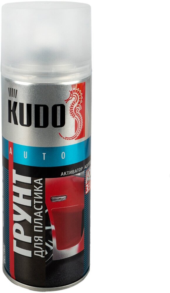 Грунт KUDO для пластика, активатор адгезии, прозрачный, 520 мл, аэрозоль