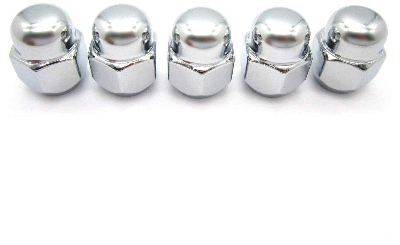 Гайки колесные М12х1,5 под ключ 19 мм высота 25 мм конус закрытые 5 шт.