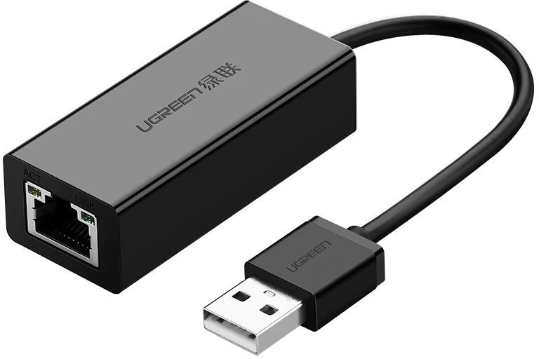 Переходник Ugreen CR110 (20254) USB 2.0 10/100Mbps Ethernet Adapter чёрный