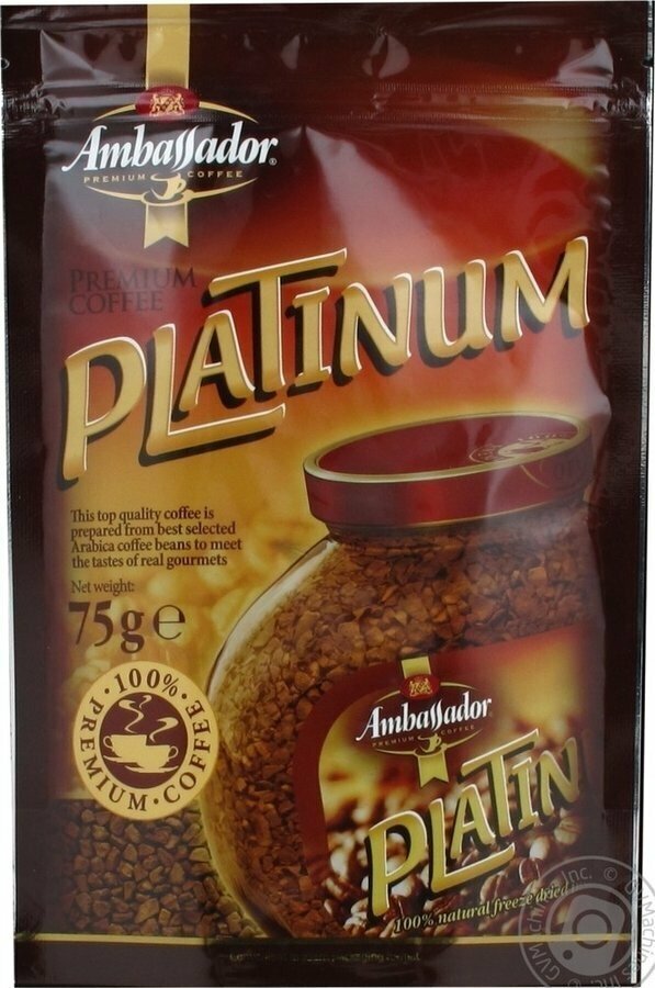 Кофе растворимый Ambassador Platinum, пакет, 150 г — купить в интернет ...