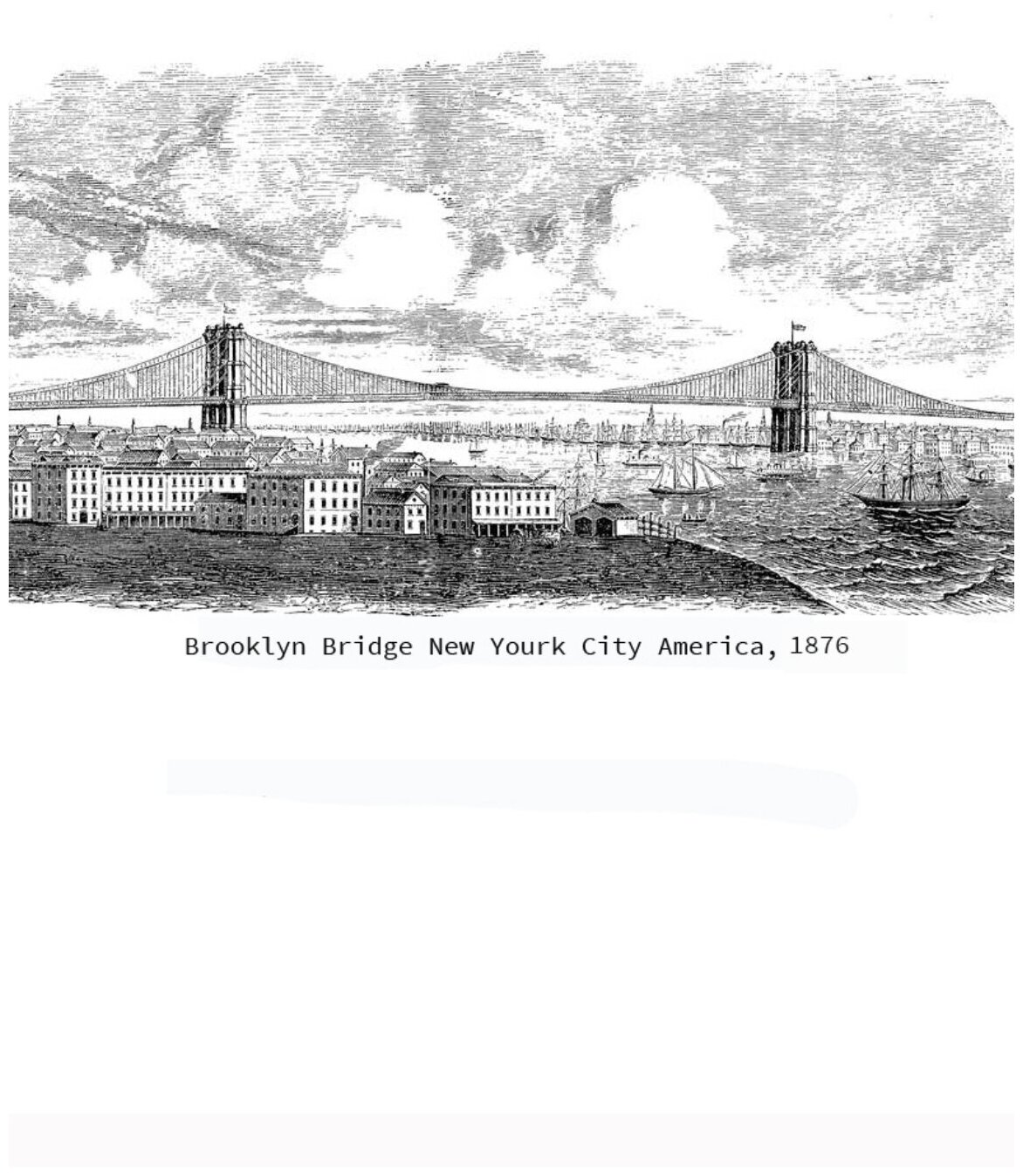 Постер / Плакат / Картина Мосты - Бруклинский мост Нью Йорк 50х70 см в раме