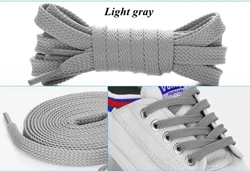1 пара, плоские шнурки для обуви, 28 цветов Серый, Light grey, 140 см