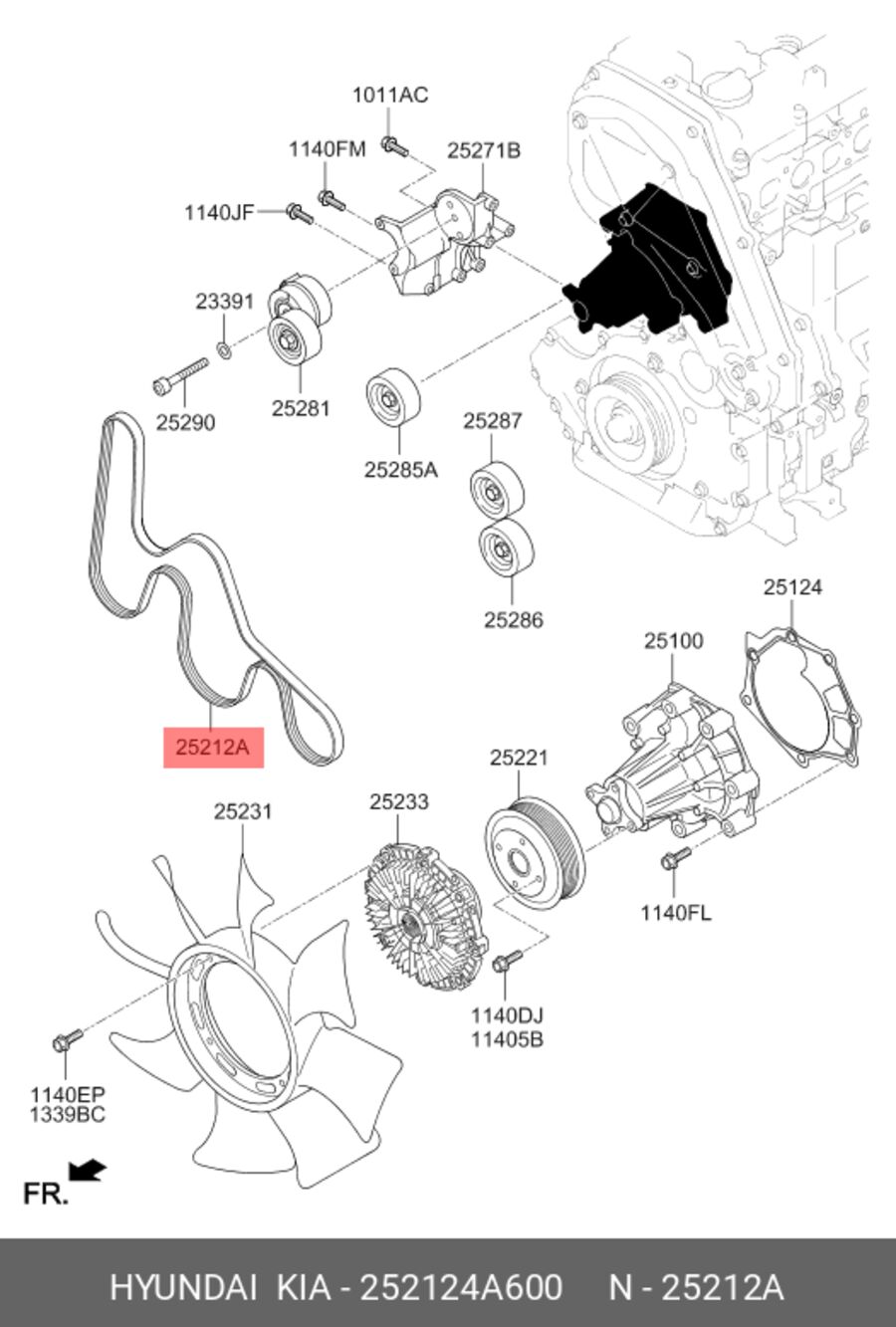 Ремень Приводной L 90См (Hyundai/Kia 252124A600)