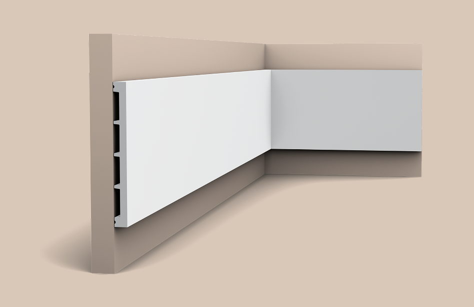 Молдинг Гладкий Orac Decor SX168 Д200хШ1.4хВ15.1 см Лепнина из Дюрополимера / Орак Декор.