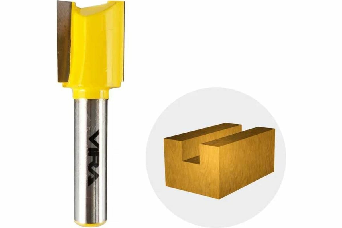 VIRA L553304 Фреза пазовая прямая 16х19 мм хвостовик 8 мм для деревообработки