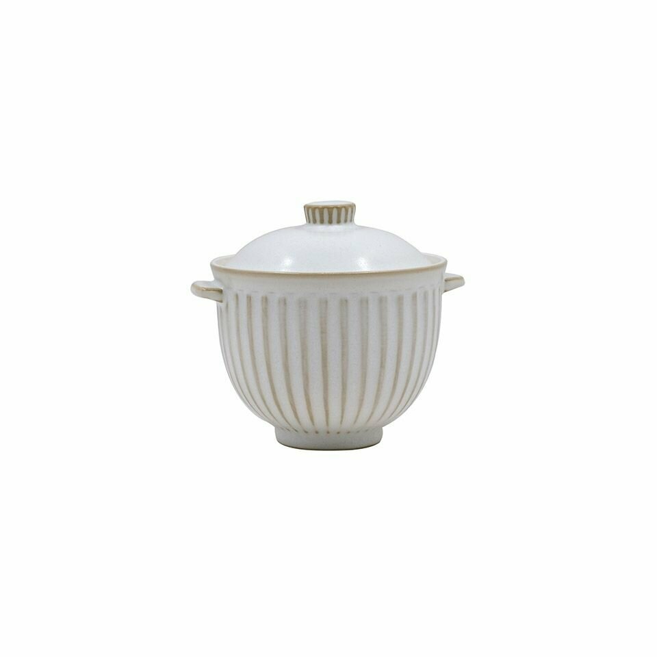 Чаша с крышкой ROOMERS TABLEWARE ES Asia, 13 см, 350 мл, каменная керамика, цвет кремовый (L9705-Cream)