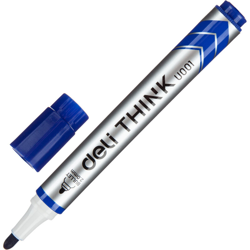 Маркер для белых досок Deli Think 2 мм синий кругл. нак. EU00130 1675996