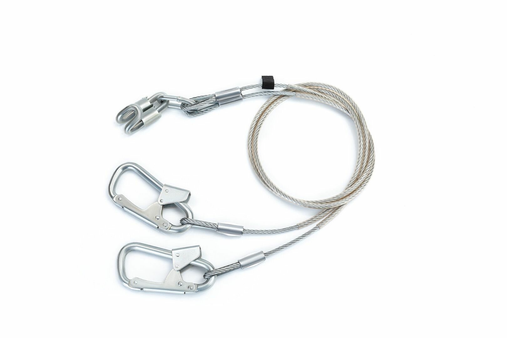 Строп Бд двуплечий из металлического троса в оболочке с двумя карабинами К1 и Кбс Молот.