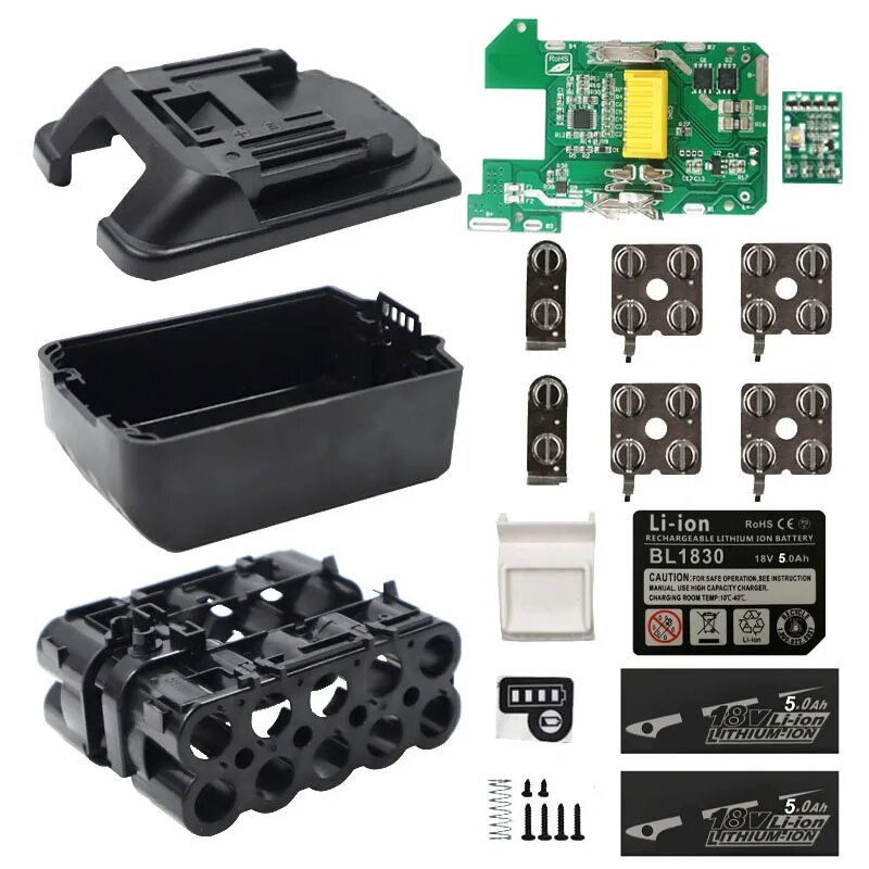 Аккумуляторный кейс для Makita BL1830/BL1860, BOXPCB-5Ah-Label