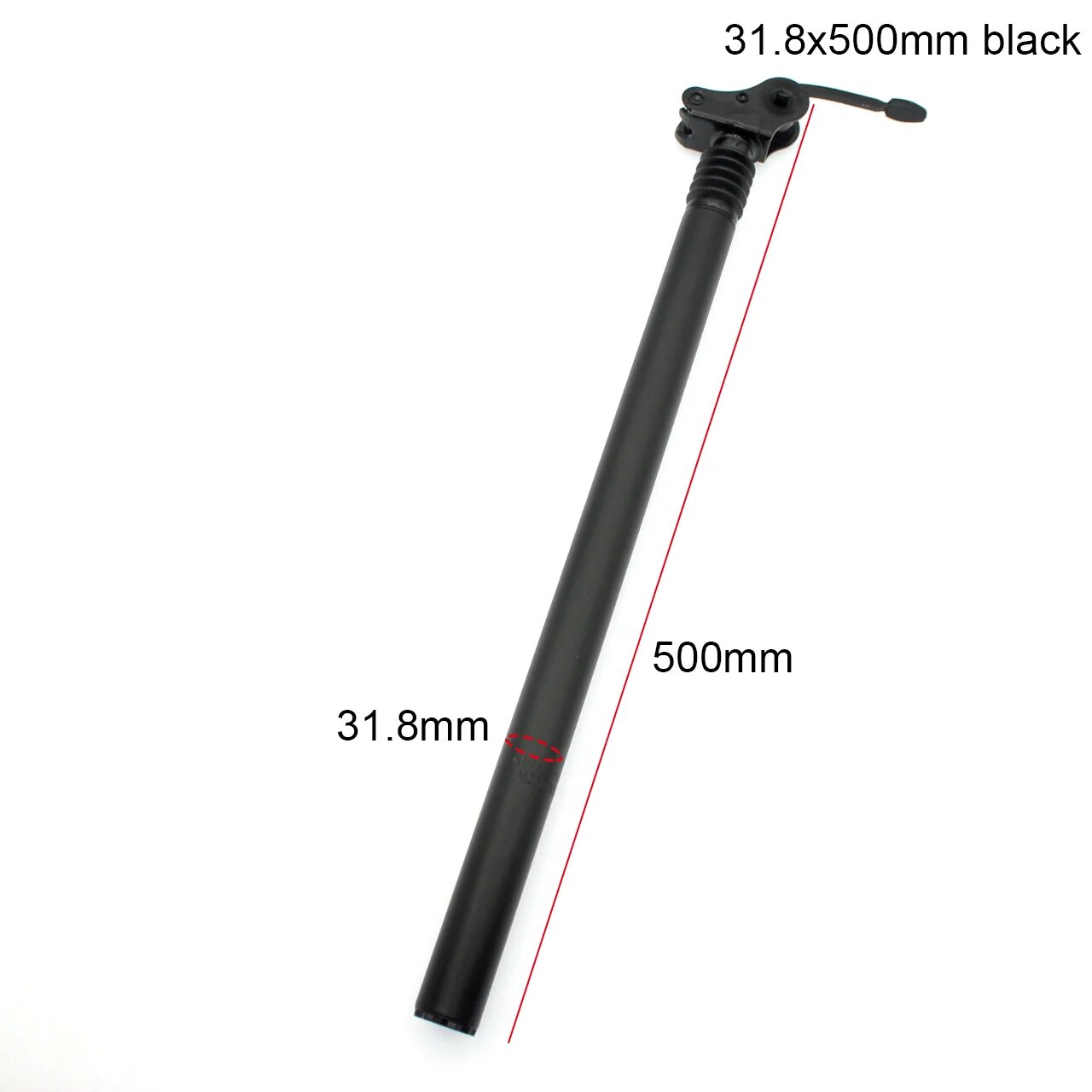 Подседельный штырь 31.8x500 black, черный