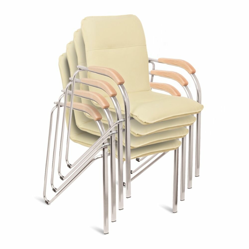 Стул офисный_Кресло Самба хром SAMBA chrome (комплект 4 шт), V18 бежевый