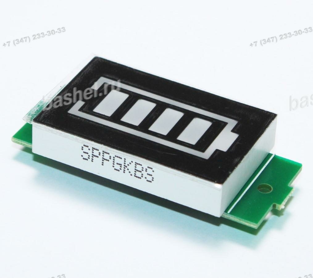 Универсальный индикатор заряда Li-ion, 4,2-33,6VDC, 1-8S, зелёная индикация