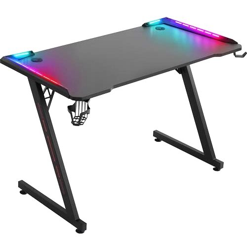 Стол игровой Defender Idol RGB, подвес для кружки и гарнитуры, чёрный