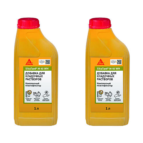 Пластификатор комплексный для кладочных растворов Sika SikaTard M-10 WH 1 л (2 шт.)