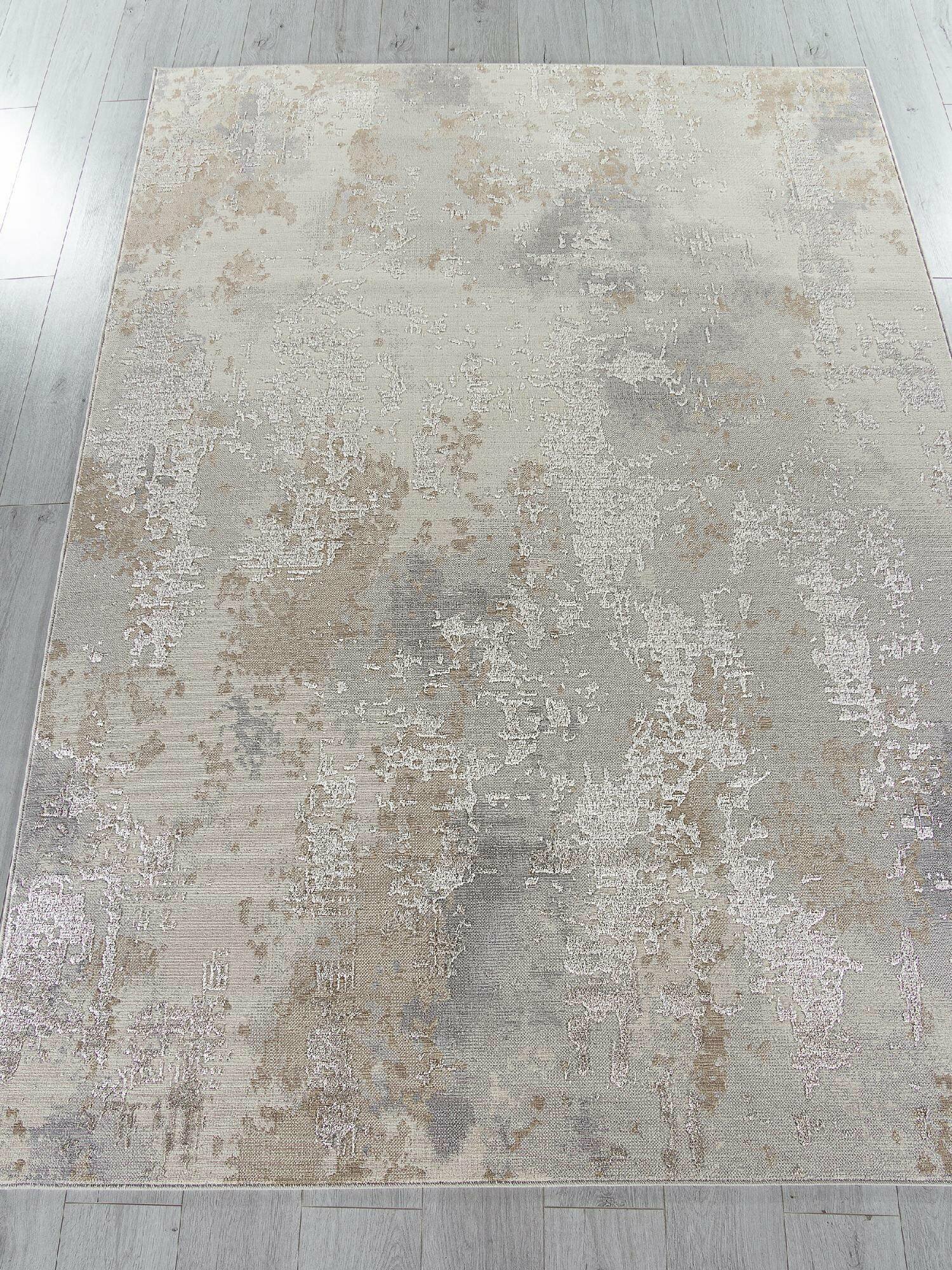 Ковер на пол в гостиную в спальню 280х380 см бежевый современный ворс 6 мм 390604 ковренок