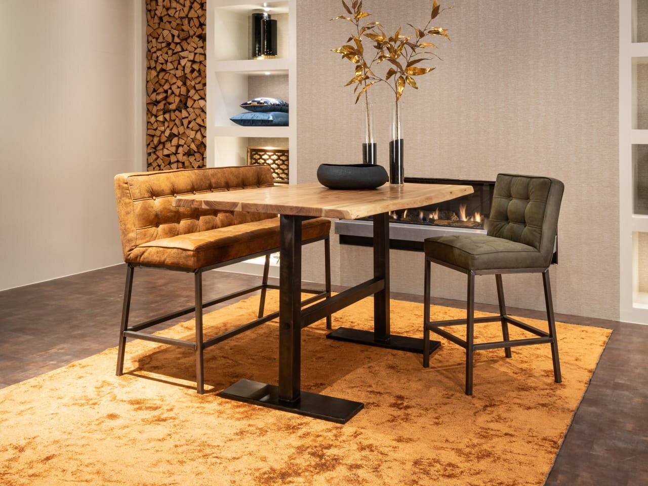 Барный стол LOFT DESING, для кухни и столовой, массив дуба, 160х80х94 см