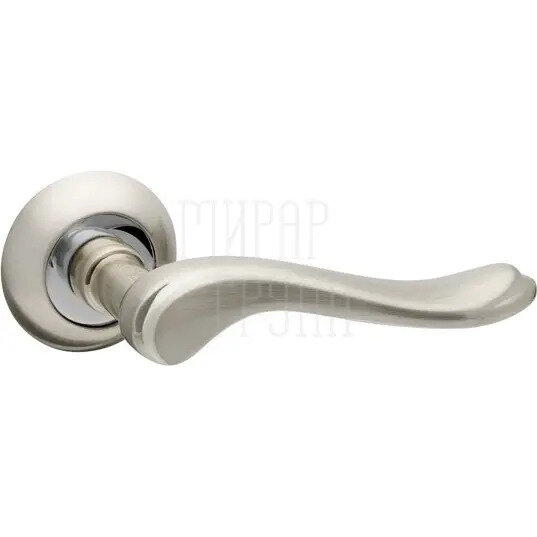Дверные ручки на раздельном основании Fuaro (Фуаро) "GRAZIA" RM матовый никель + хром