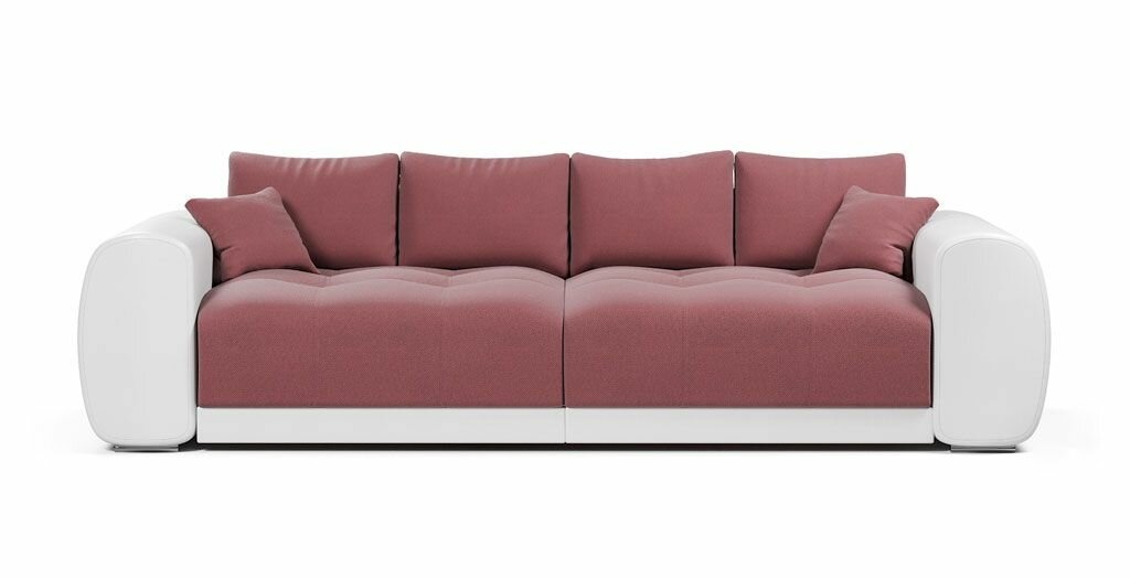 Диван-кровать Pesaro, 306х134х83 см, велюр Amigo Berry + экокожа, механизм Еврокнижка, прямой диван раскладной большой